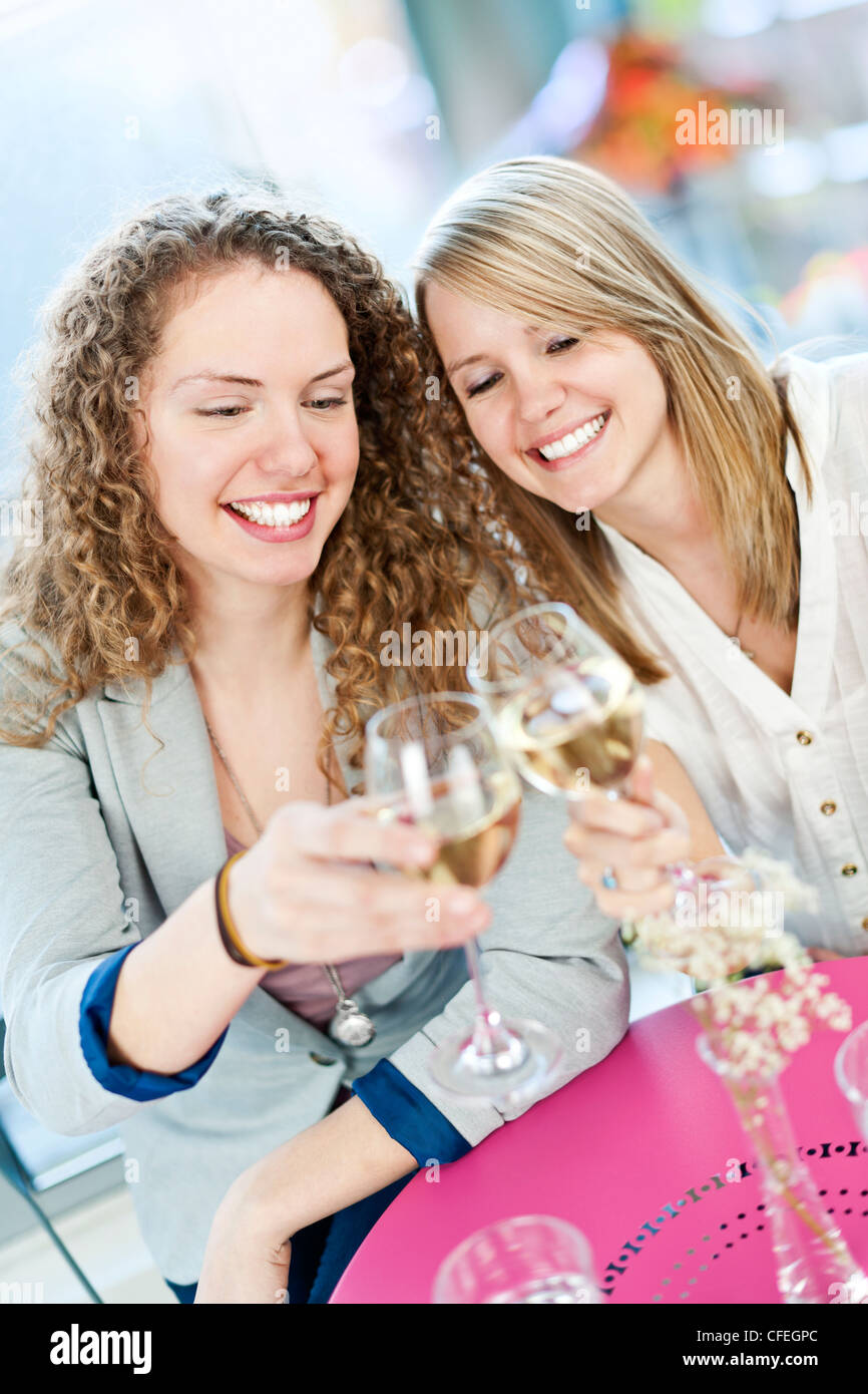Two joyful women smiling hi-res stock photography and images - Alamy