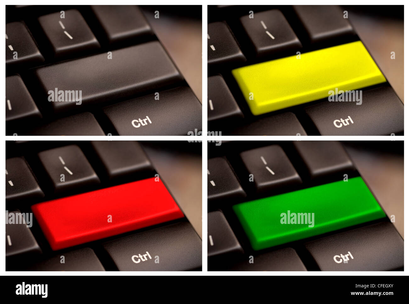 A color button on a blank computer keyboard for your design and text ...