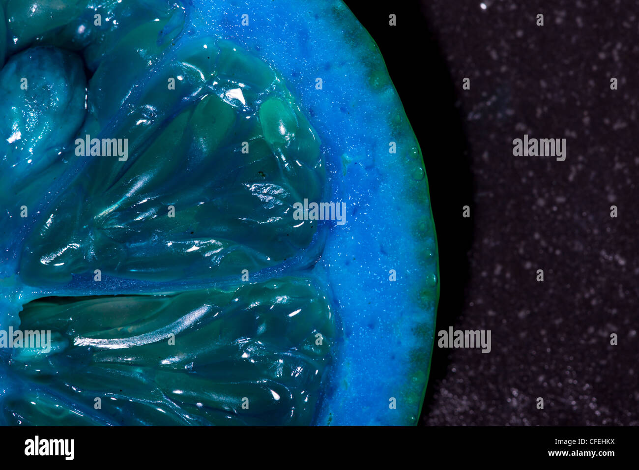 A slice of blue lemon Stock Photo - Alamy