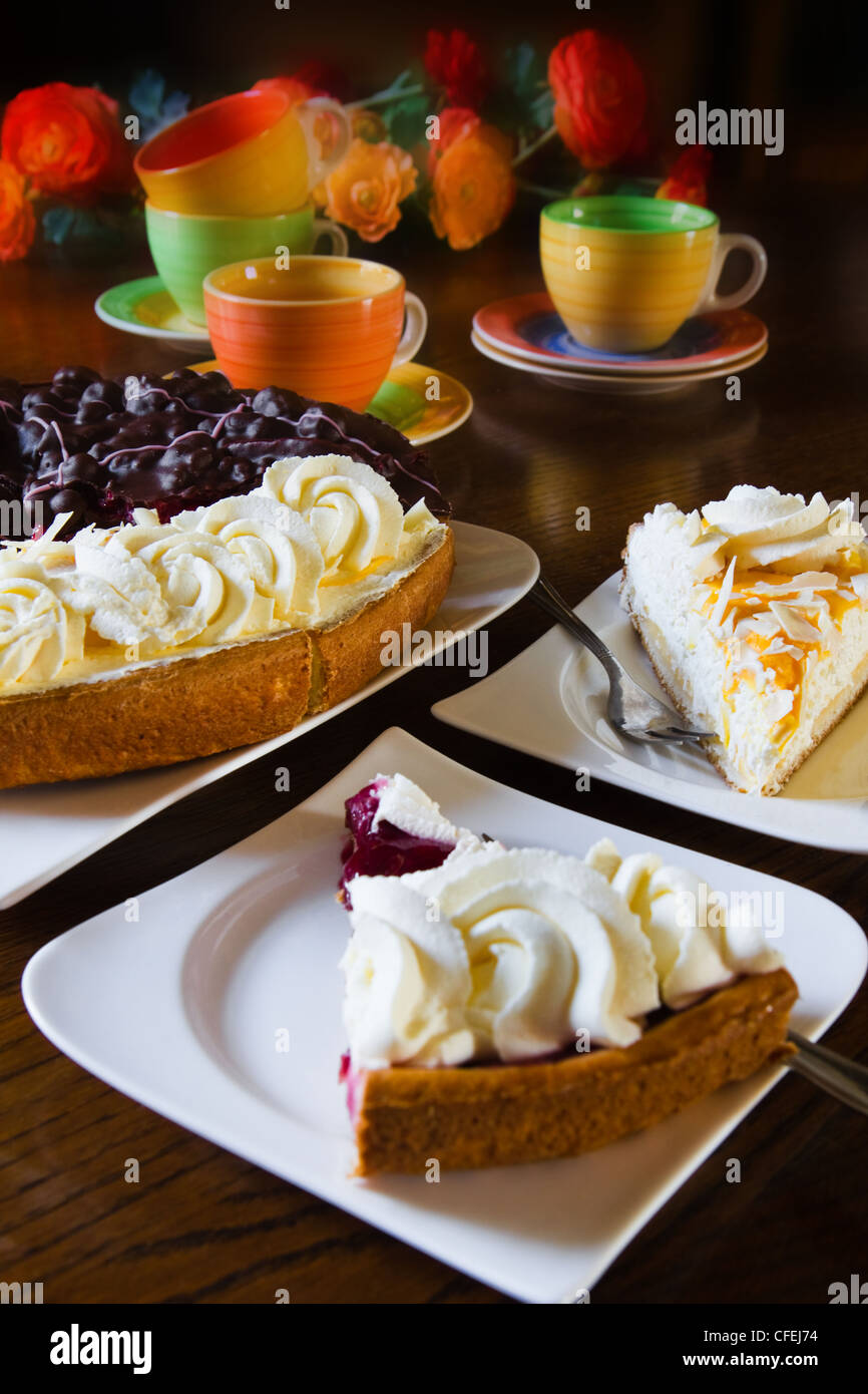 Dutch fruit tart with cream hi-res stock photography and images - Alamy
