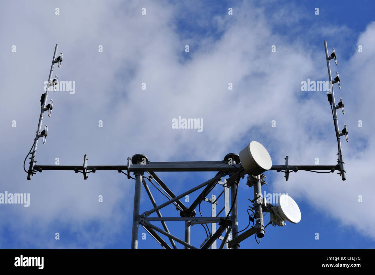 Telecommunications mast (detail). Disused slate quarry, Applethwaite ...