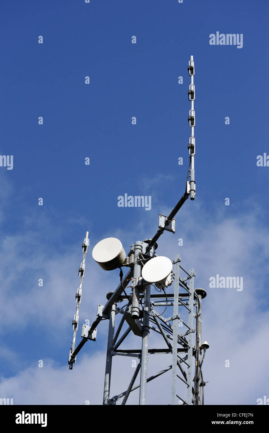Telecommunications mast (detail). Disused slate quarry, Applethwaite ...