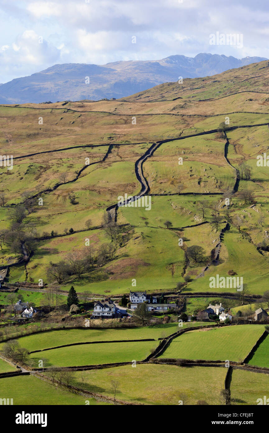 Troutbeck village. Lake District National Park, Cumbria, England ...