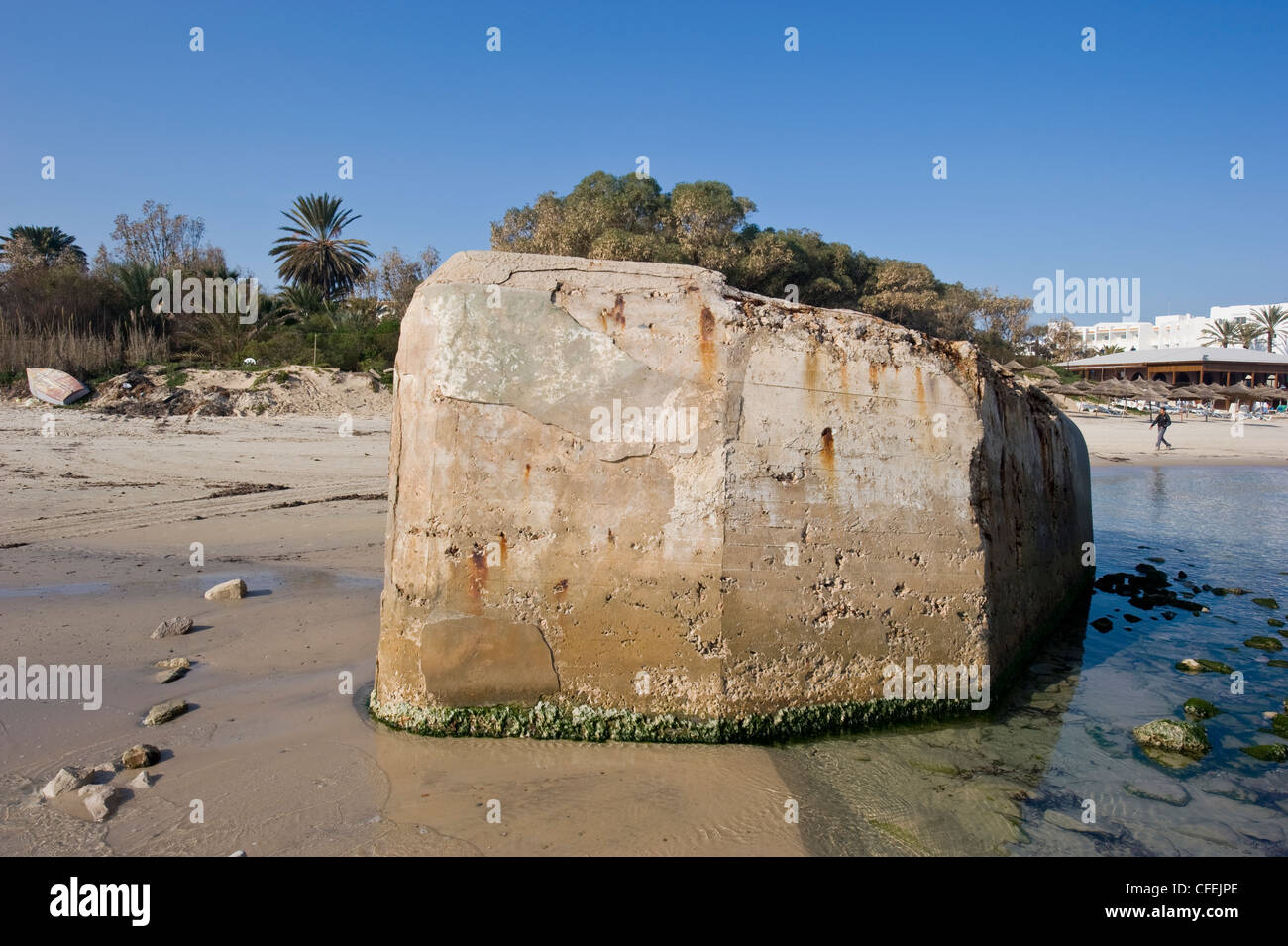 Mediterranean beach north of Sousse in Tunisia, North Africa Stock ...