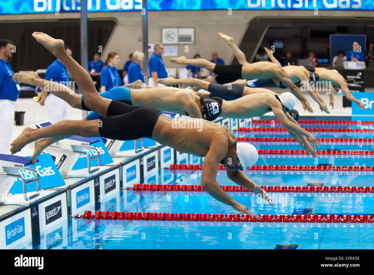 Start of the Mens Guest 1500m Freestyle Final British Swimming Champs ...