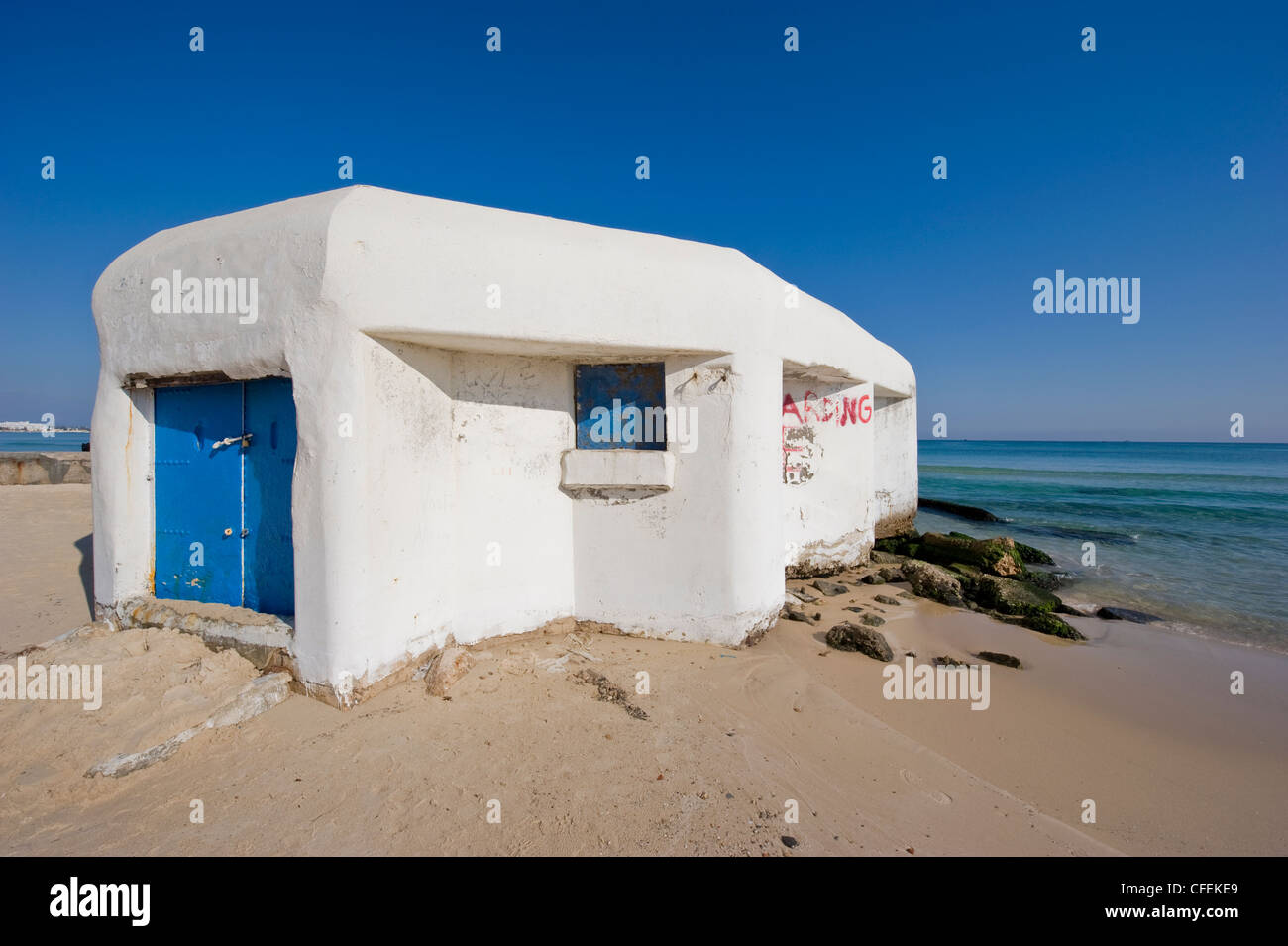 Mediterranean beach north of Sousse in Tunisia, North Africa Stock ...