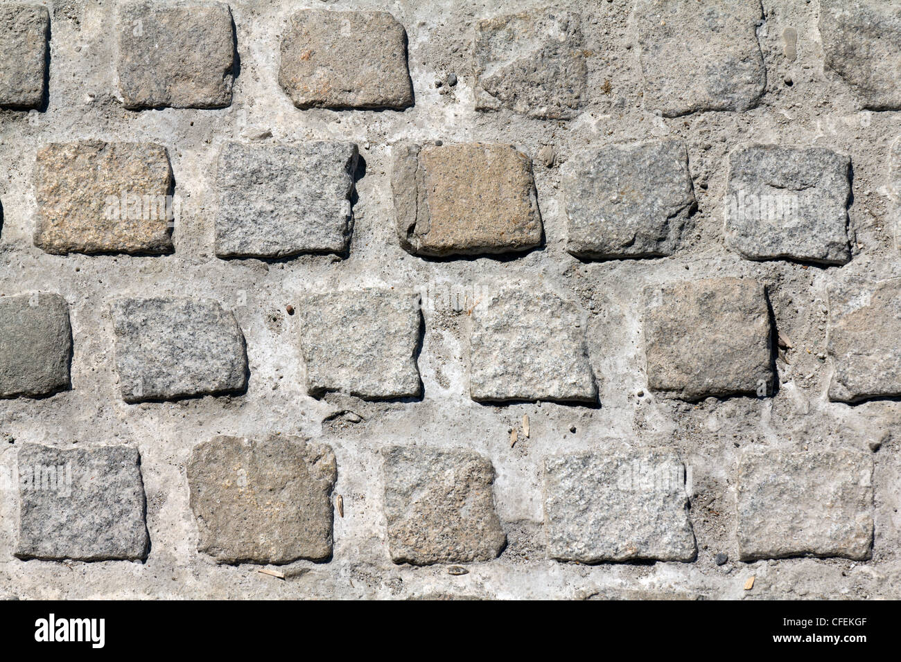 Cobblestone road background pattern close-up Stock Photo - Alamy