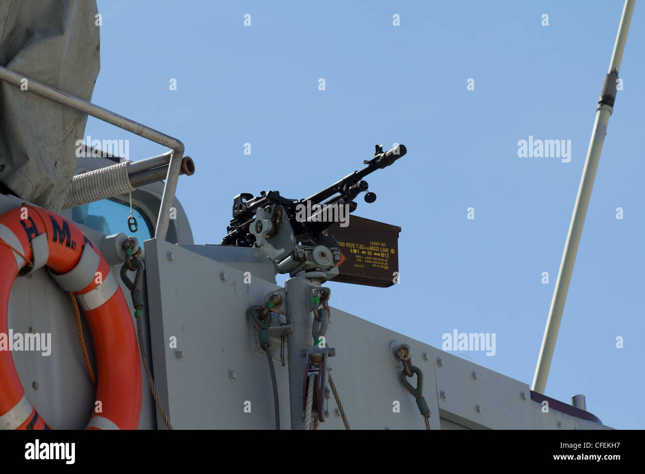 Ship warship navy machine gun weapon royal navy hi-res stock ...