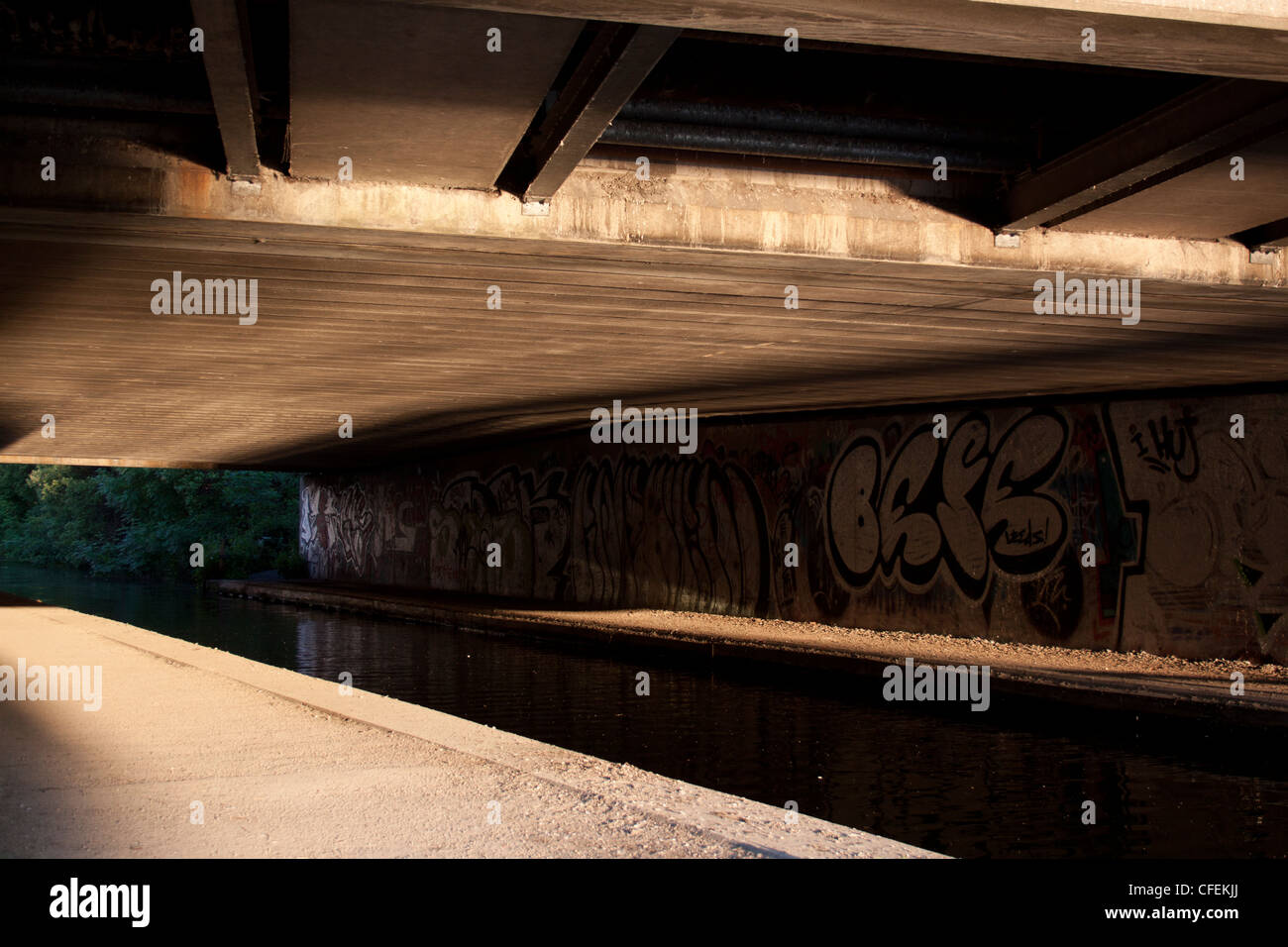 Graffiti at a canal tunnel Stock Photo - Alamy