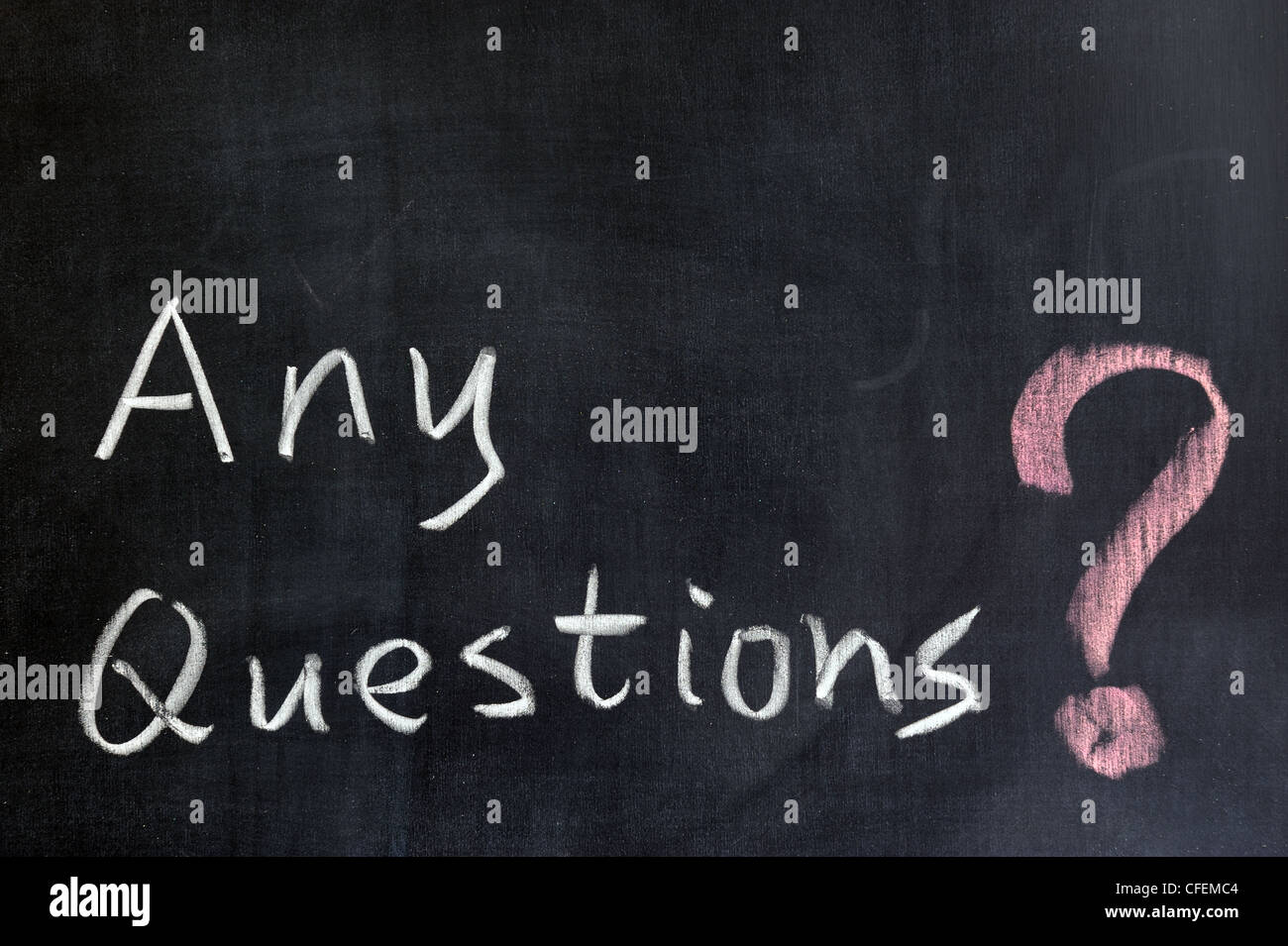 Chalk drawing - Any questions Stock Photo - Alamy