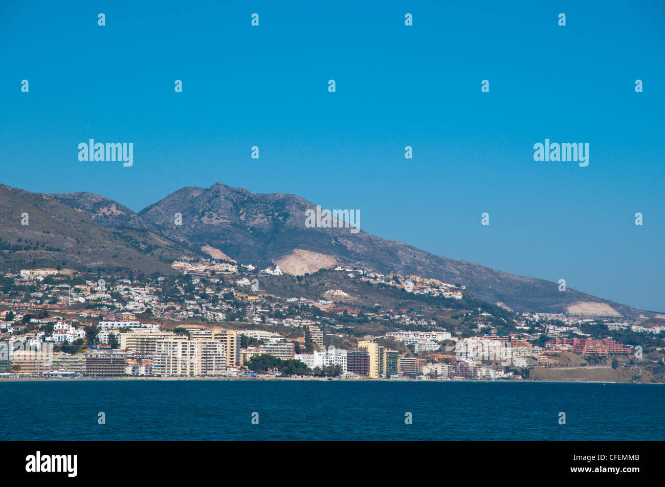 Views to the east of central Fuengirola city Costa del Sol coast the ...