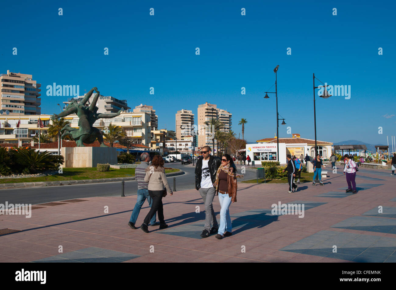 Paseo Maritimo seaside promenade Torremolinos resort Costa del Sol ...