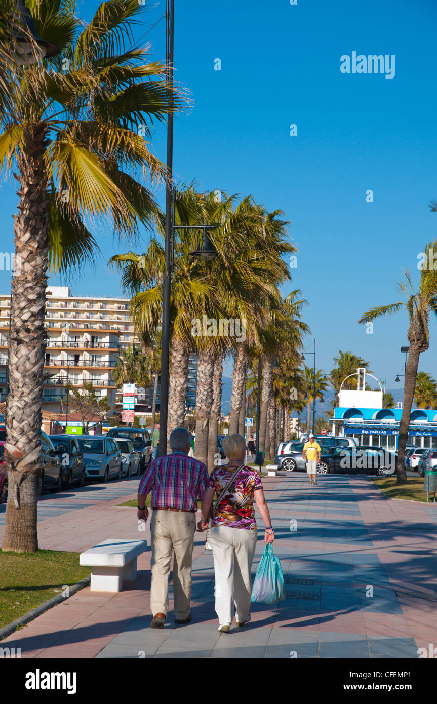 Paseo Maritimo seaside promenade Torremolinos resort Costa del Sol ...