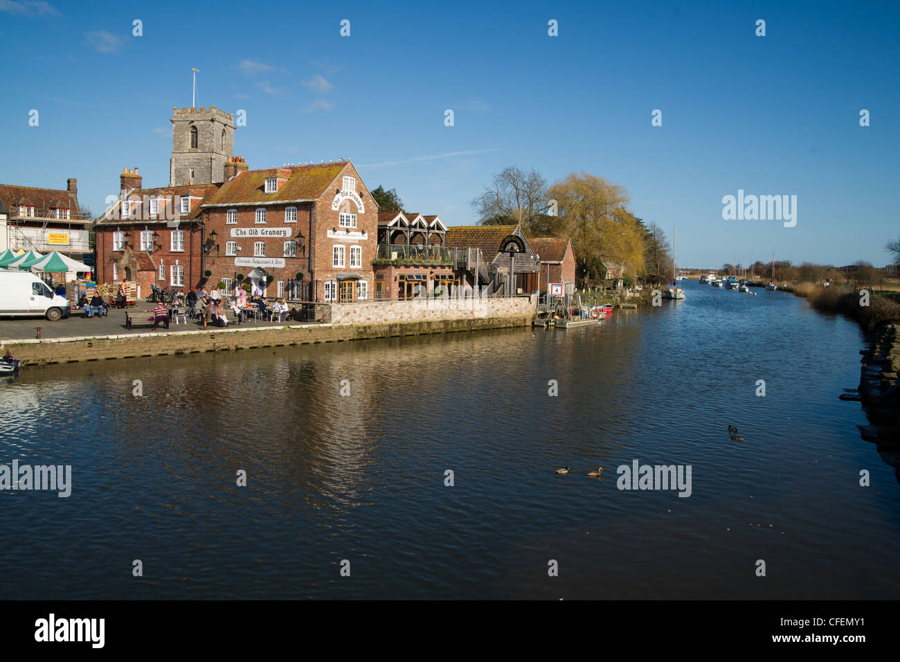 a view on the river Frome at Wareham Stock Photo - Alamy