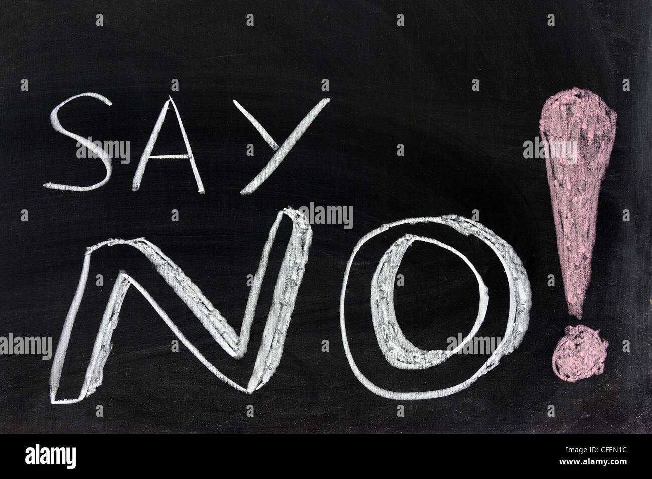 Conceptional chalk drawing - Say no! Stock Photo - Alamy