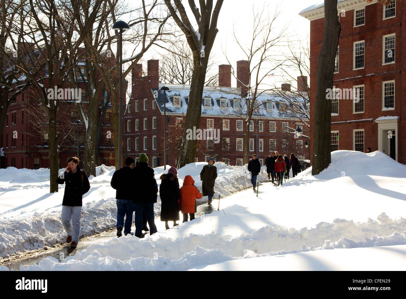 Harvard university campus snow in hi-res stock photography and images ...