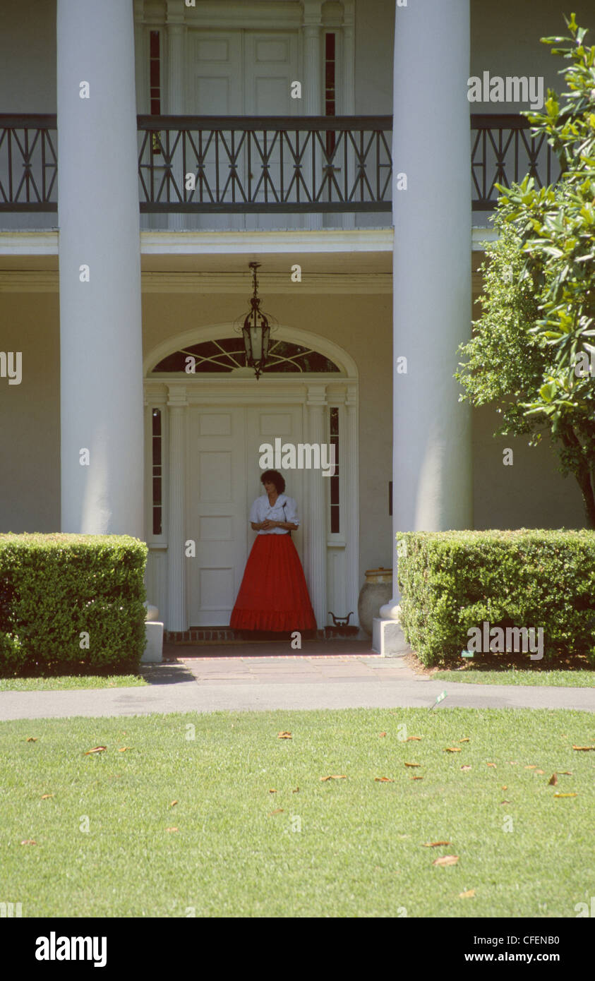USA Vacherie Louisiana Oak Alley Plantation Front of House Stock Photo ...