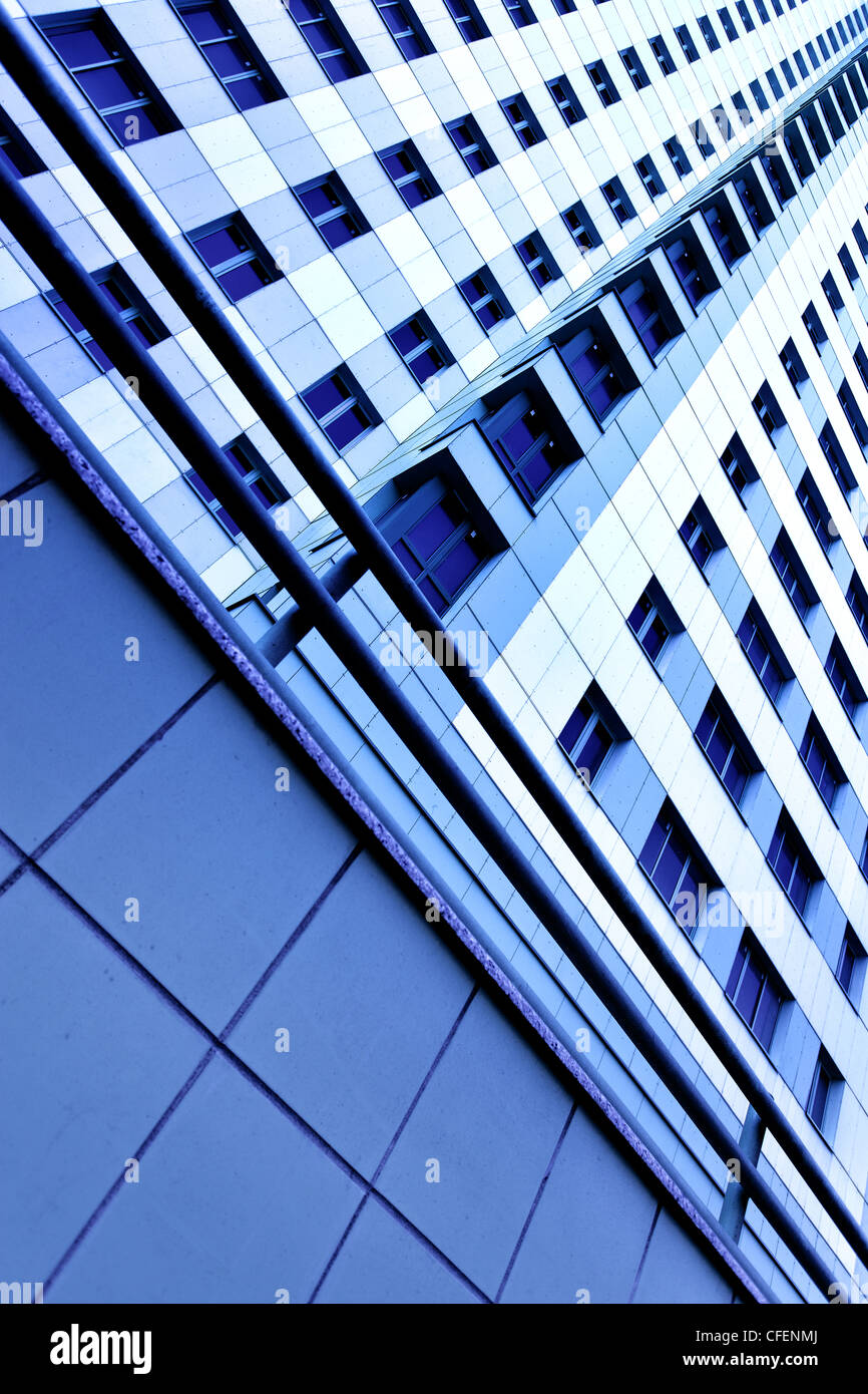 Wall of modern high rise residential building Stock Photo - Alamy