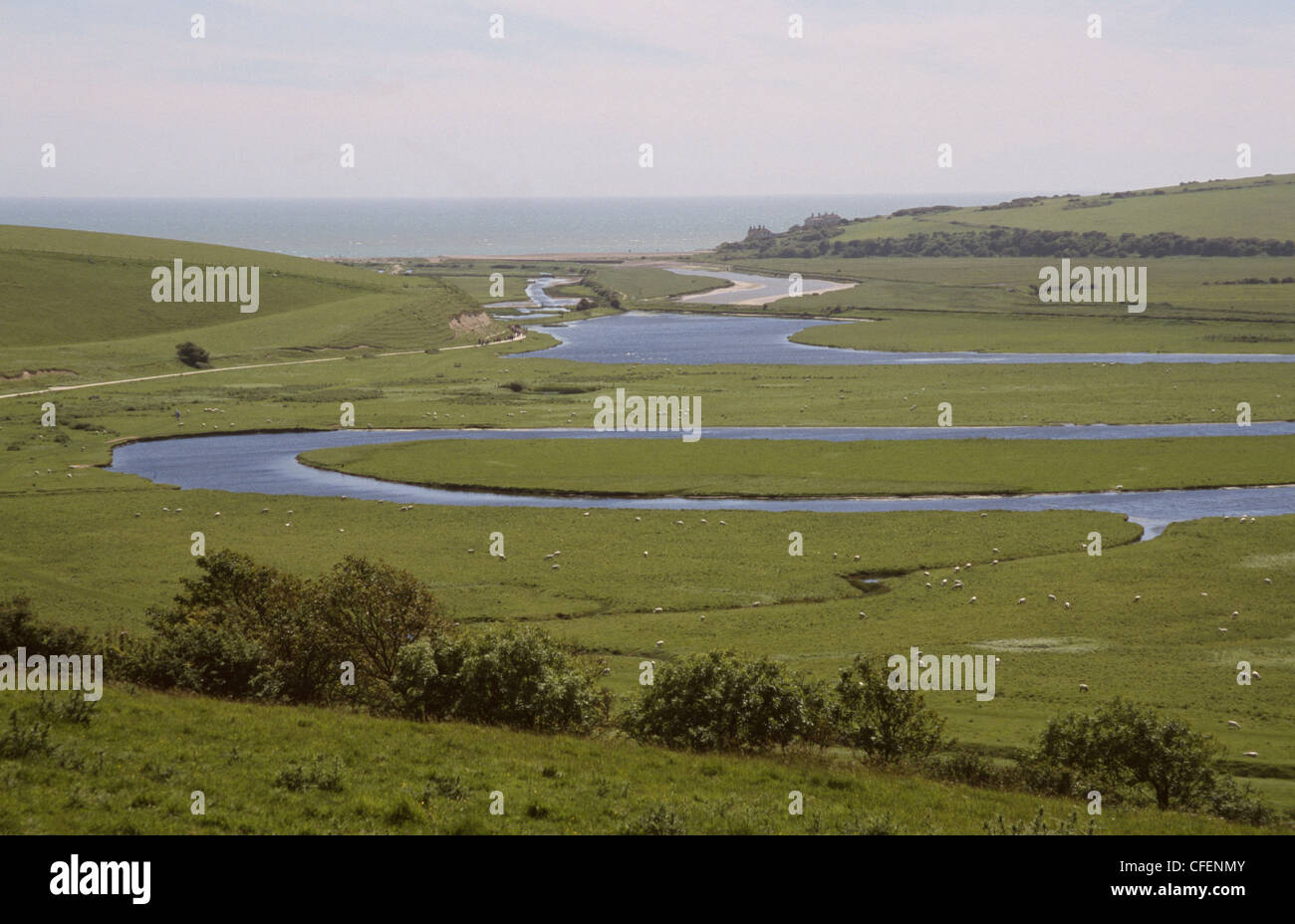 Cuckmere River ES Meanders & Oxbow Stock Photo - Alamy