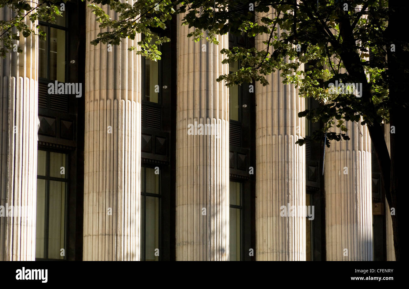 Classical columns fronting a modern office building in Bilbao Spain ...