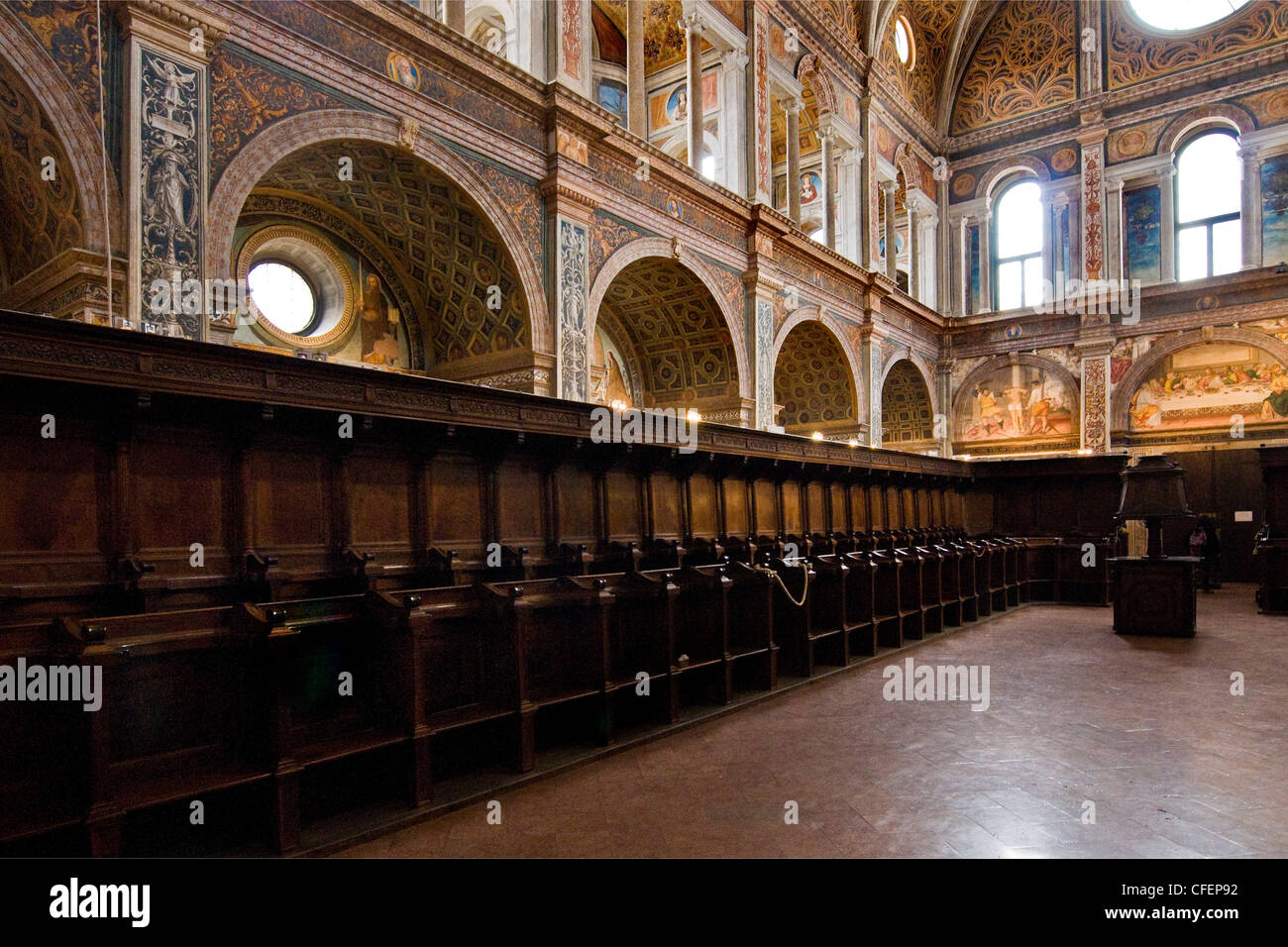 Hall for nuns, San Maurizio Maggiore monastery, Milan, Italy Stock ...