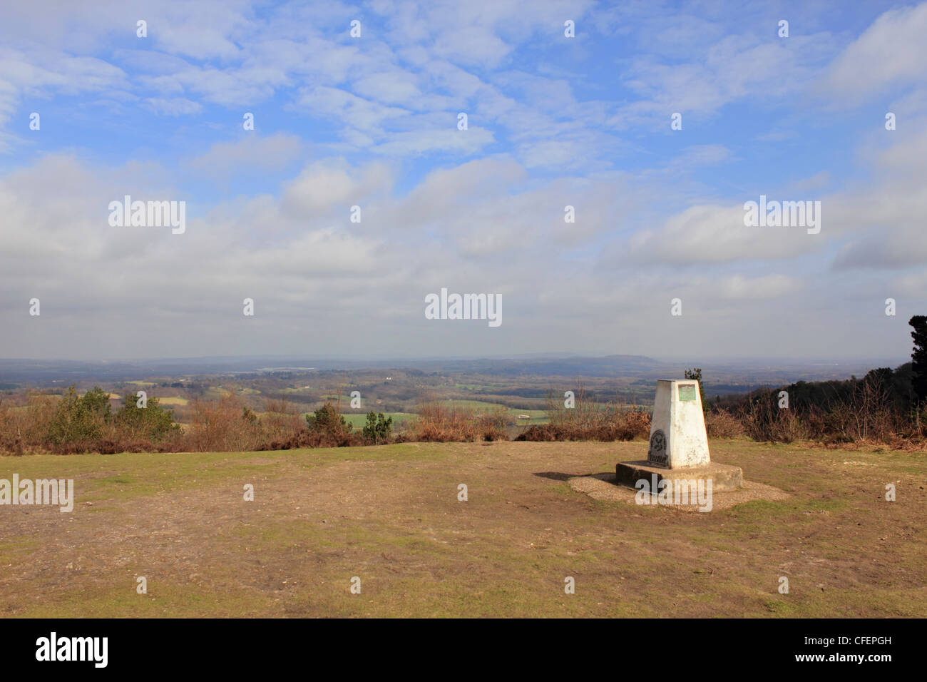 Trig point gibbet hill hindhead hi-res stock photography and images - Alamy