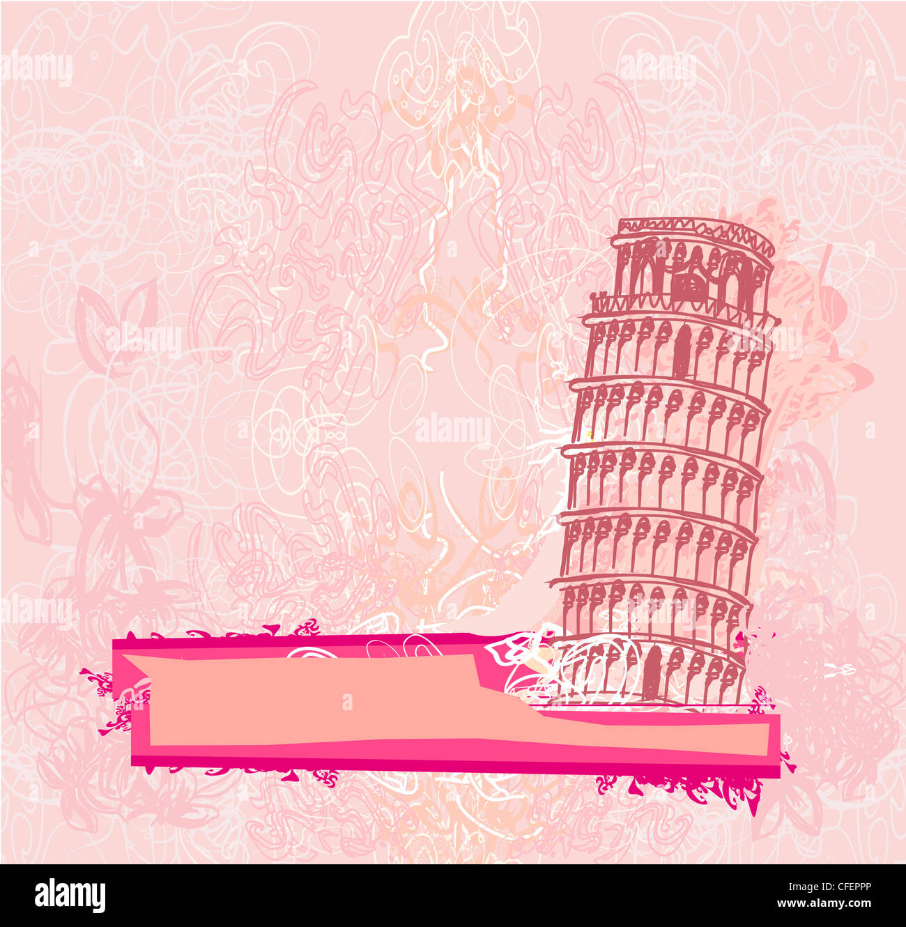 vector pisa tower grunge background Stock Photo - Alamy