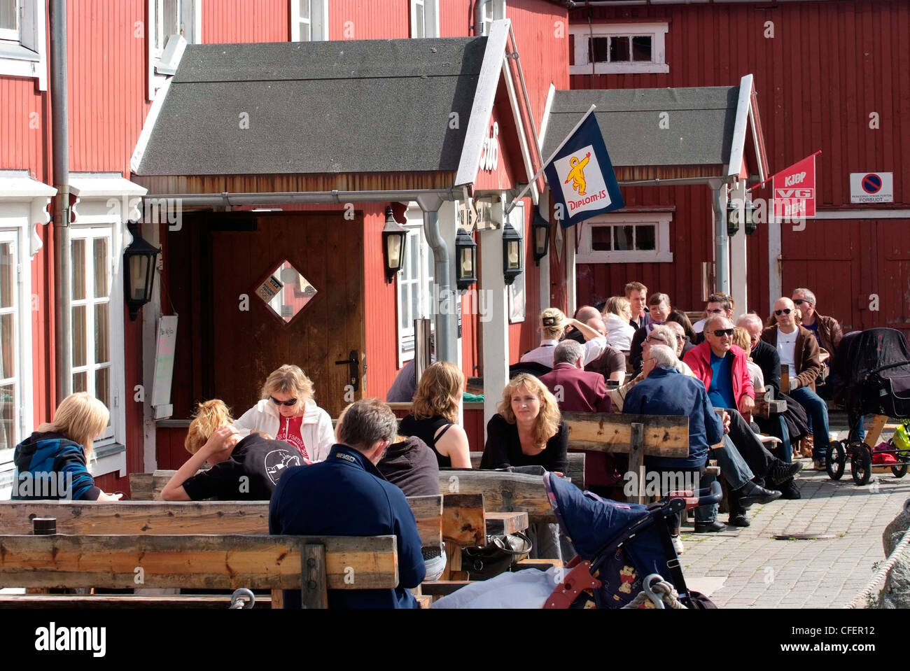 NORWAY Stokmarknes - administrative centre for Hadseloya. Rodbrygga bar ...