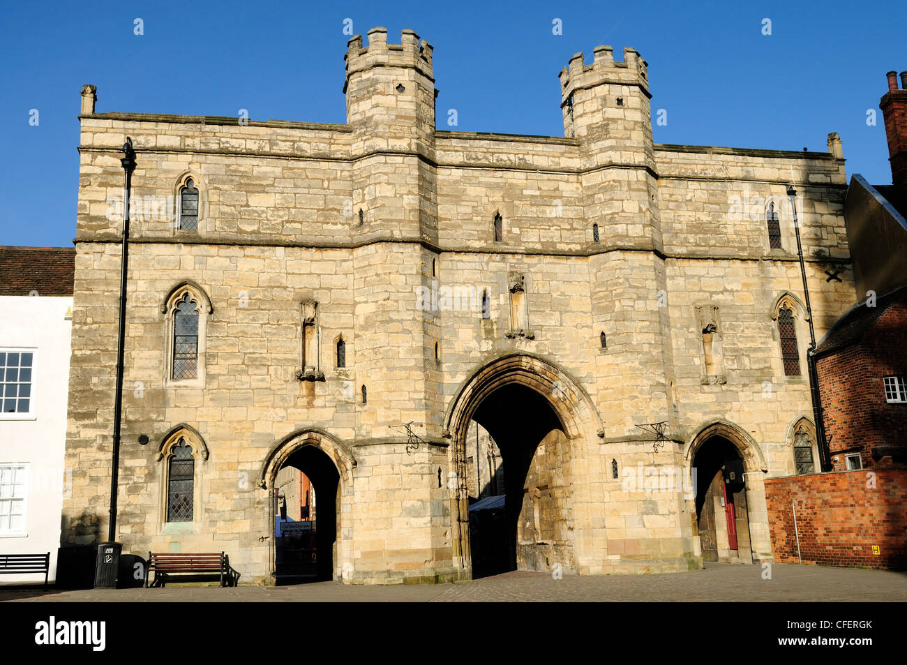 Lincoln Roman Fort Walls Near the Cathedral Stock Photo - Alamy