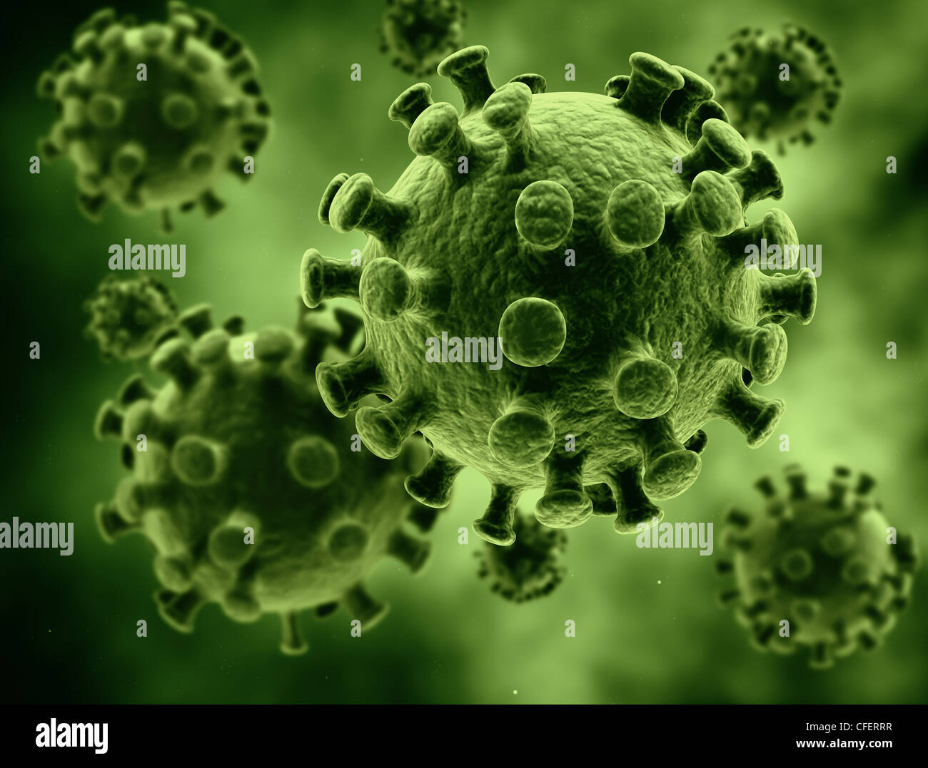 Virus cells close up large resolution 3d render Stock Photo - Alamy