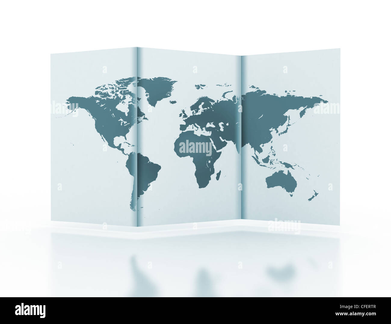 World map on folded paper Stock Photo - Alamy