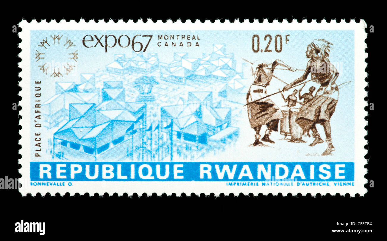 Postage stamp from Rwanda depicting dancers and drummers, issued for ...