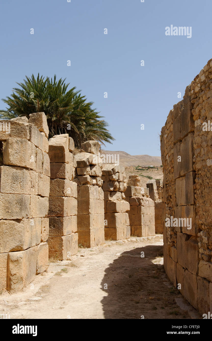 Bulla Regia. Tunisia. View of rear of the small and well preserved ...