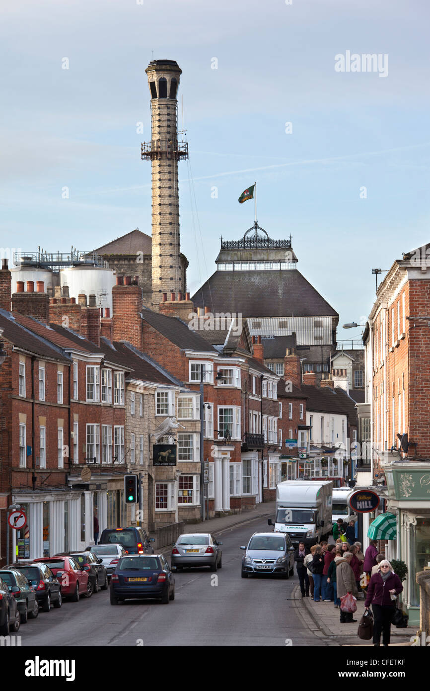 View of the main street of Tadcaster town centre with the John Smiths ...