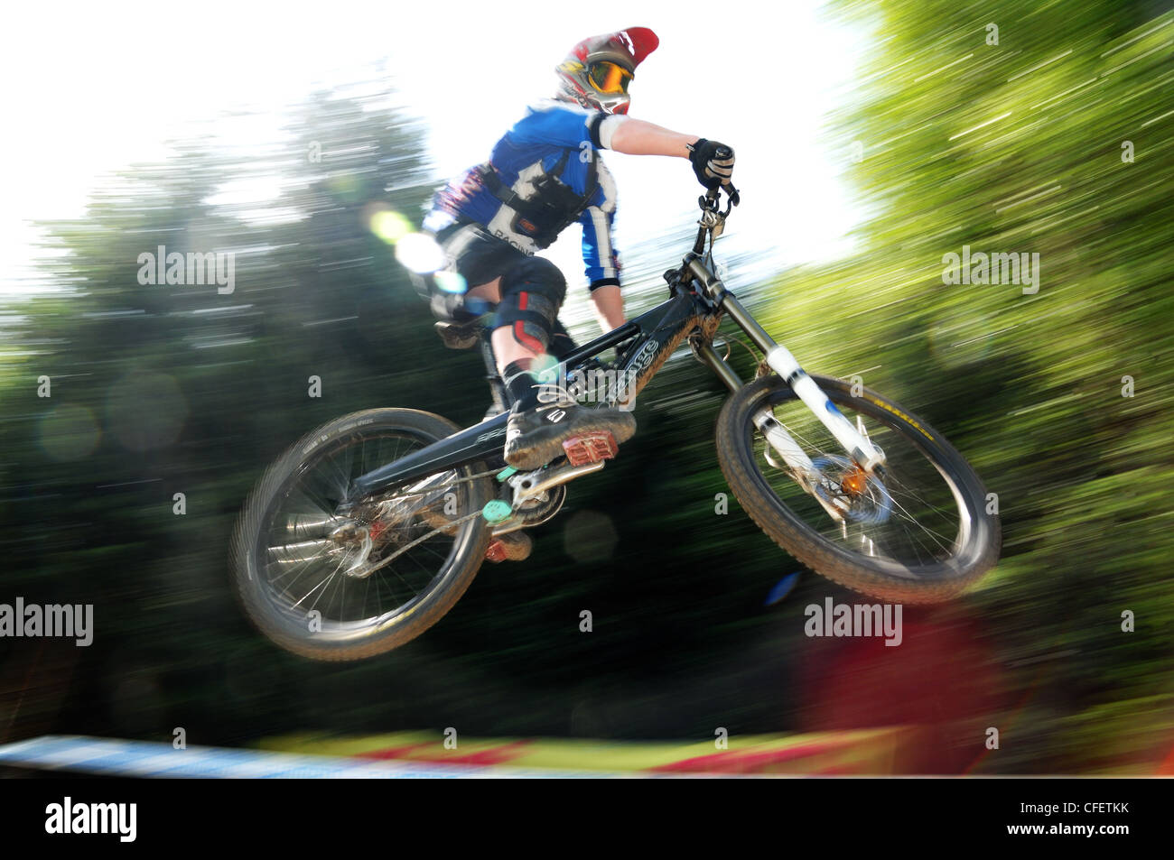 Mountain biker on course during world cup race at nevis range Stock ...