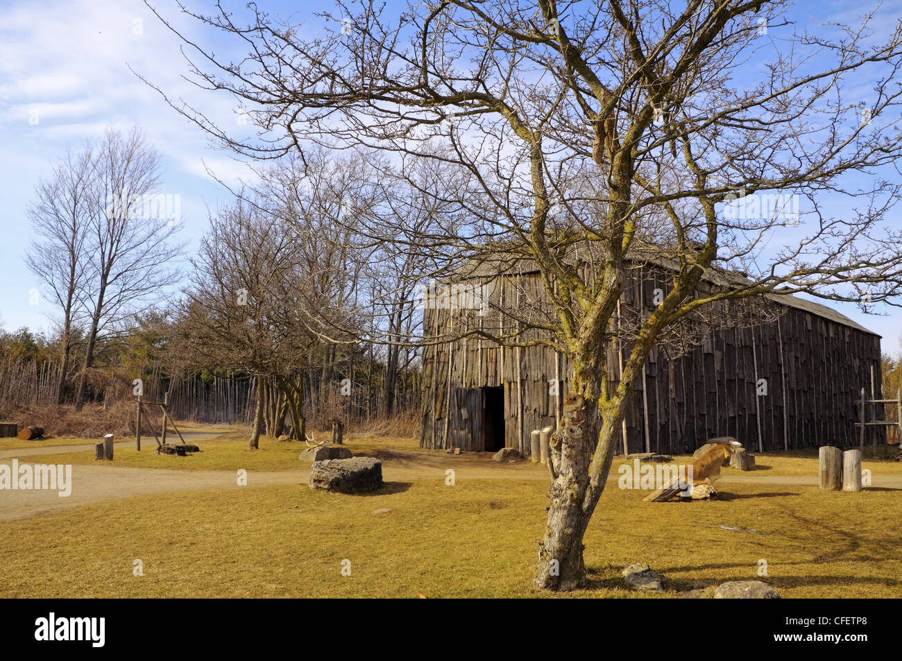 Reconstructed 15th Century Iroquoian Village in Ontario, Canada Stock ...
