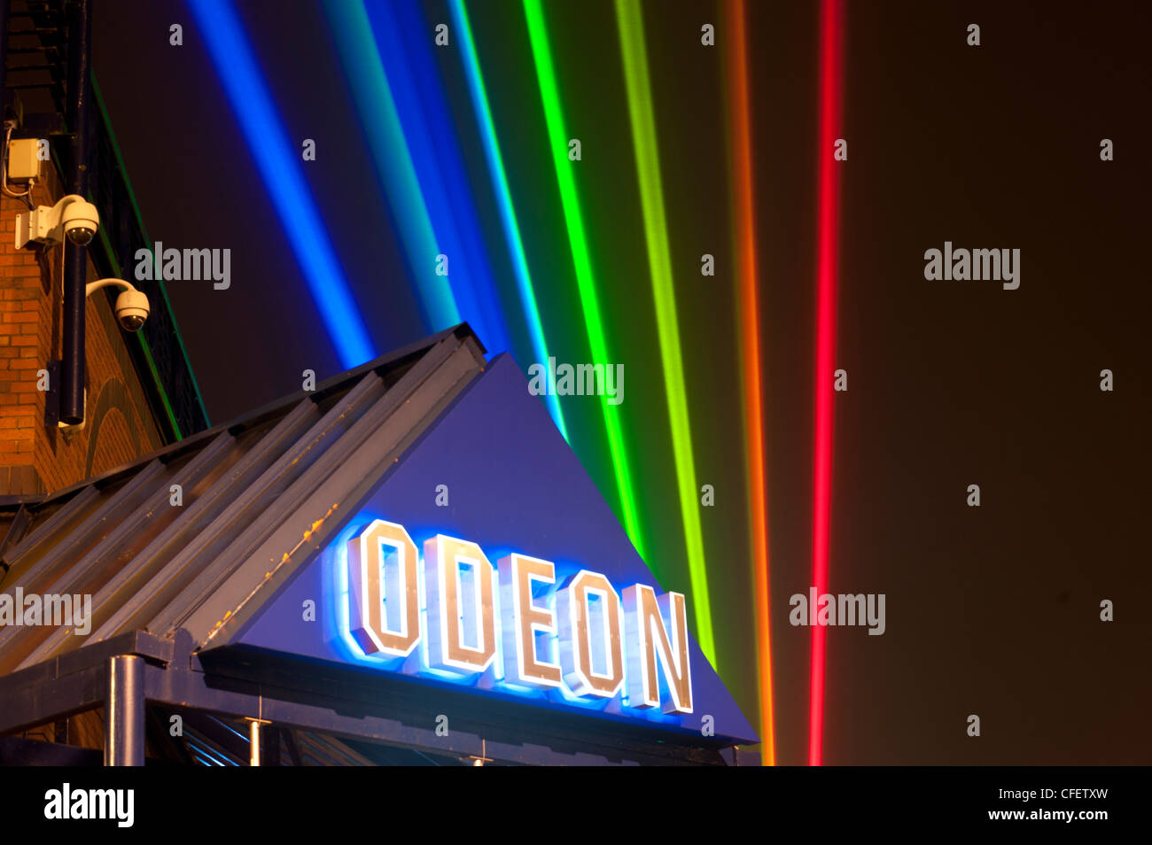 The Global Rainbow laser light art installation projecting over the ...