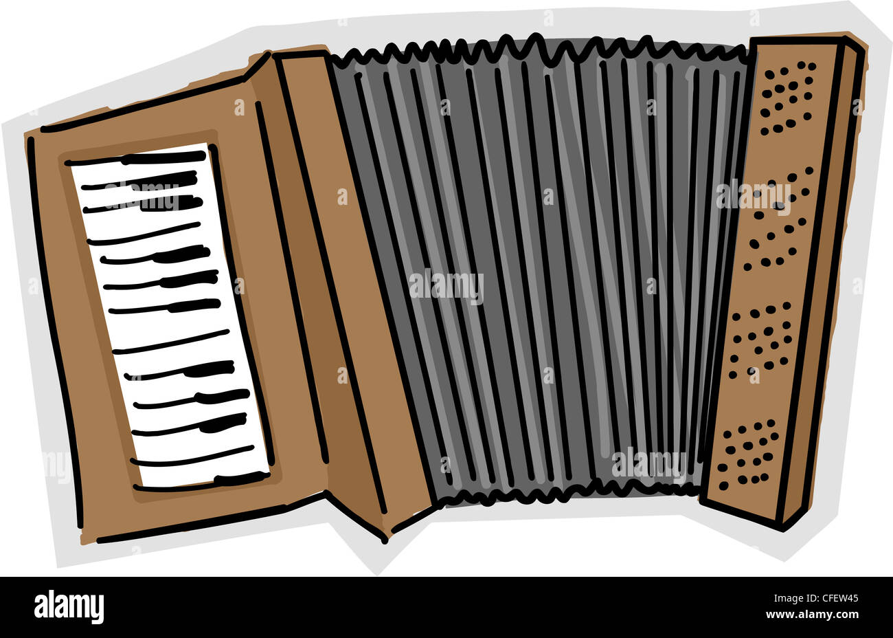 Color sketch of an accordion over white background Stock Photo - Alamy