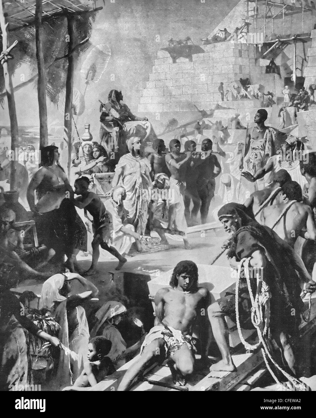 Building the pyramids Black and White Stock Photos & Images - Alamy