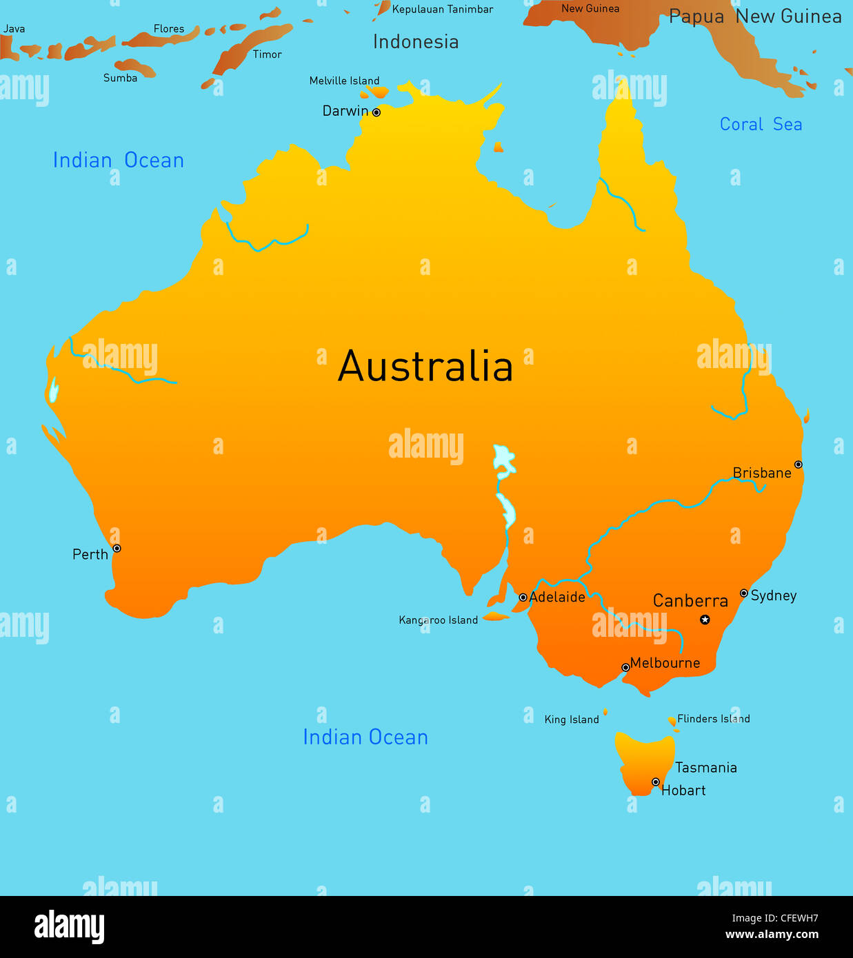 Abstract map of australian continent Stock Photo - Alamy