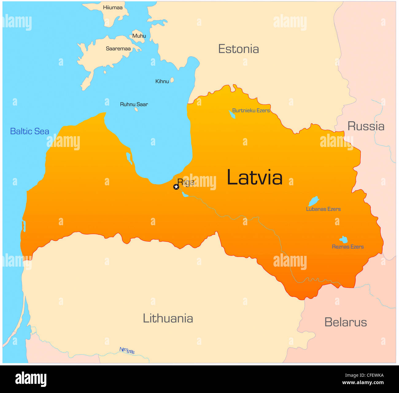 Abstract vector color map of Latvia country Stock Photo - Alamy