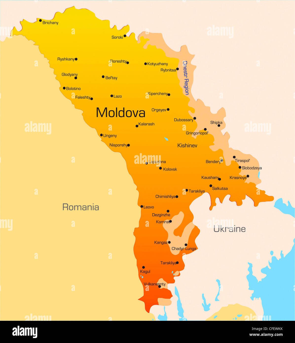 Abstract vector color map of Moldova country Stock Photo - Alamy
