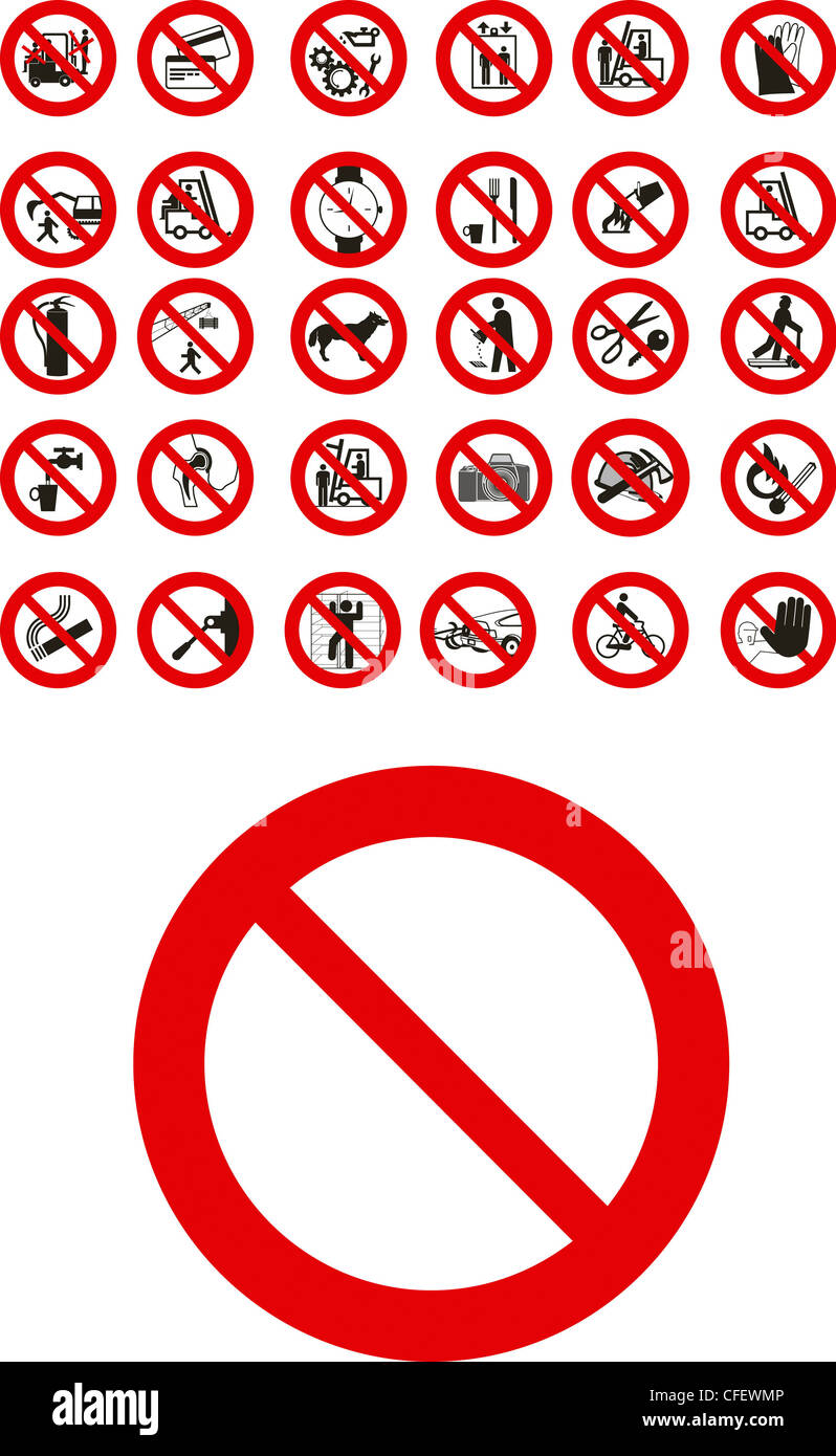 Abstracy vector public prohibited signs Stock Photo - Alamy