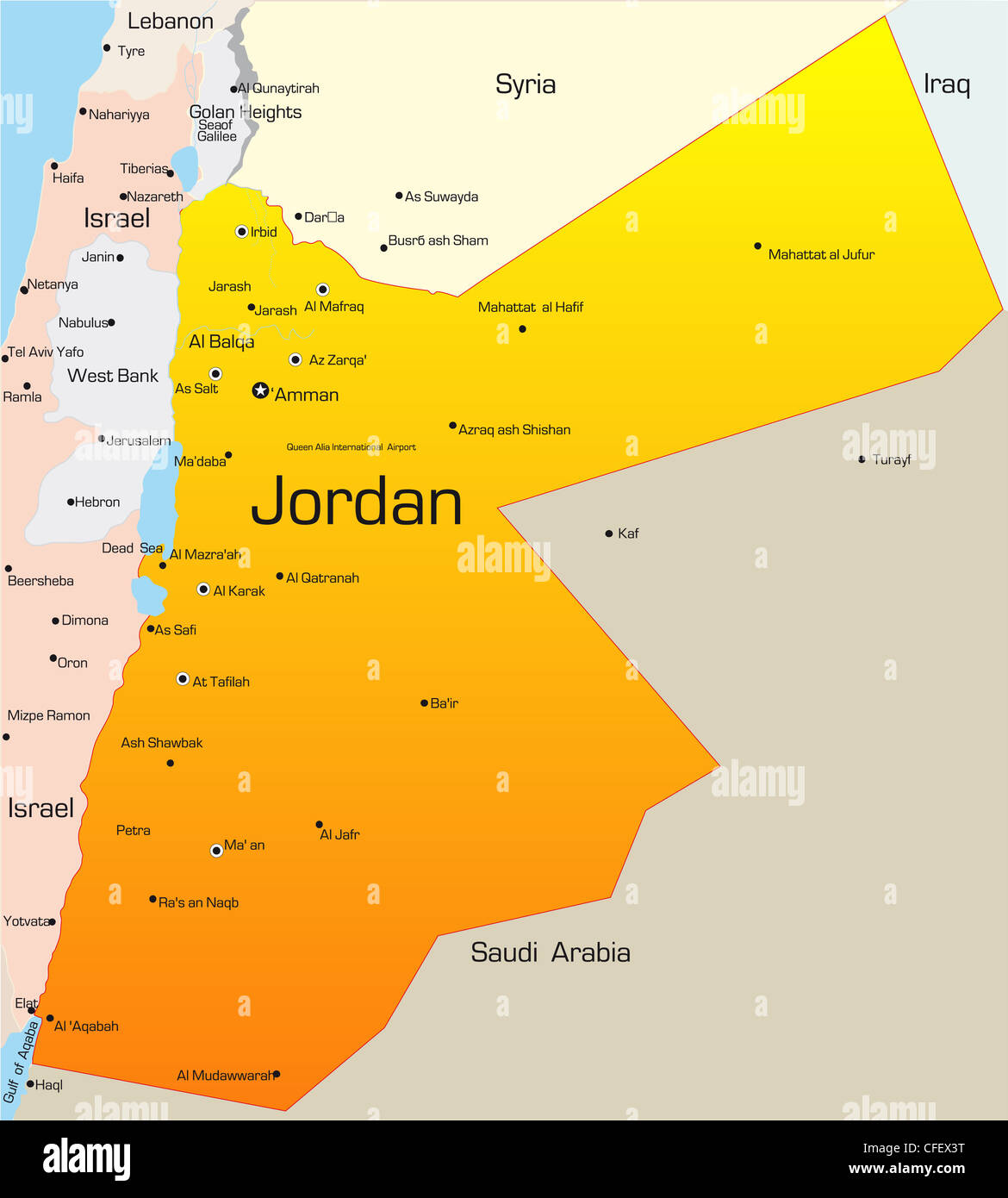 Abstract vector color map of Jordan country Stock Photo - Alamy Abstract vector color map of Jordan country Stock Photo - Alamy
