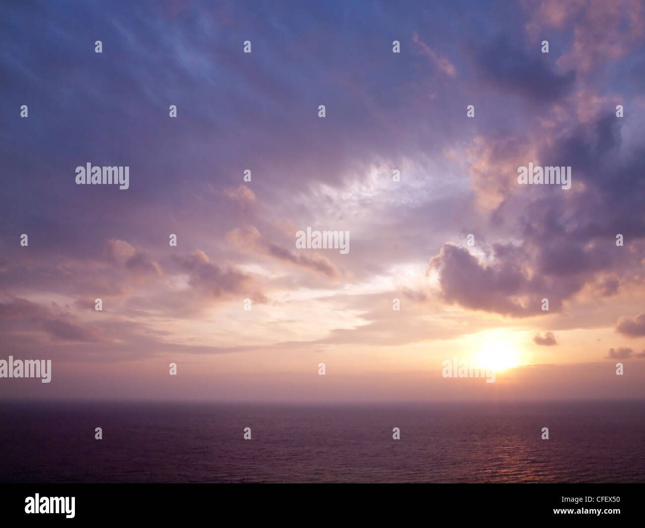 Ocean with beautiful twilight sky Stock Photo - Alamy