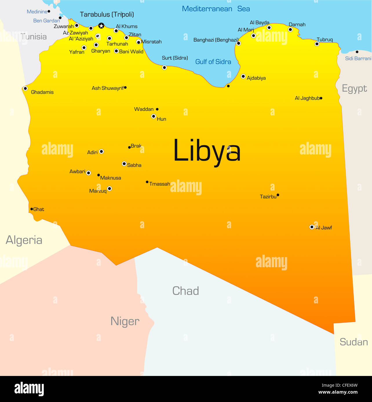Map of lybia hi-res stock photography and images - Alamy