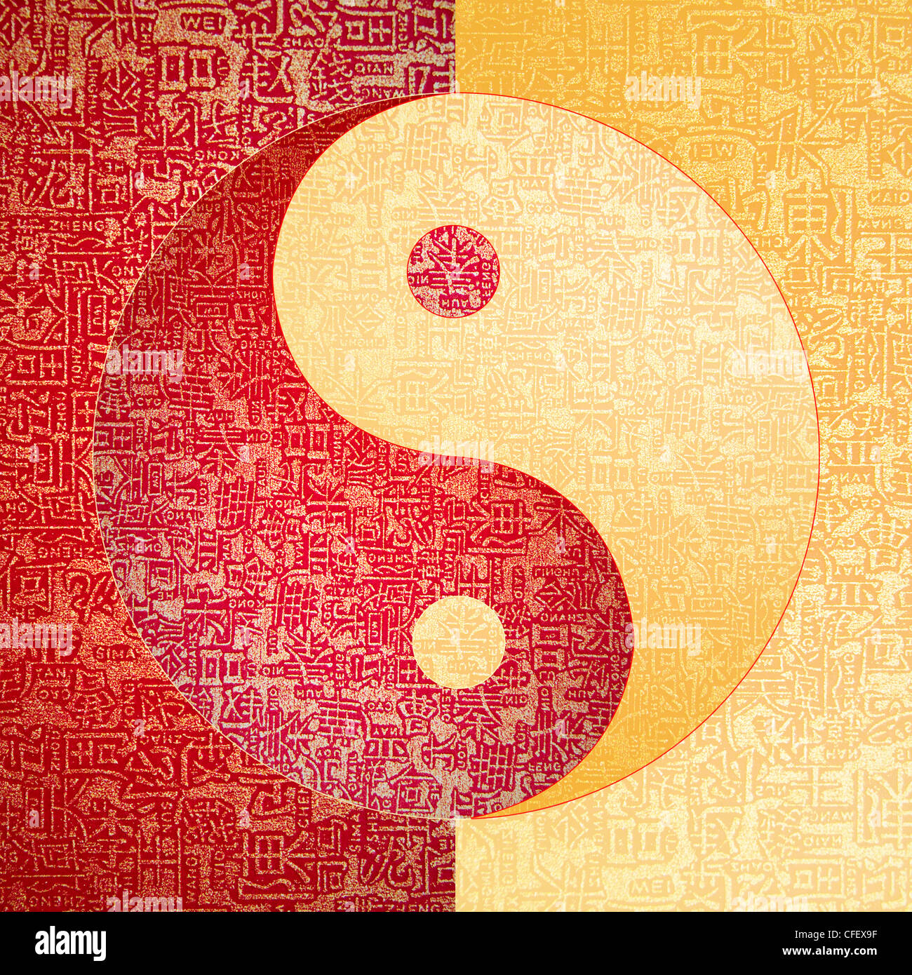 Yin yang symbol gold hi-res stock photography and images - Alamy