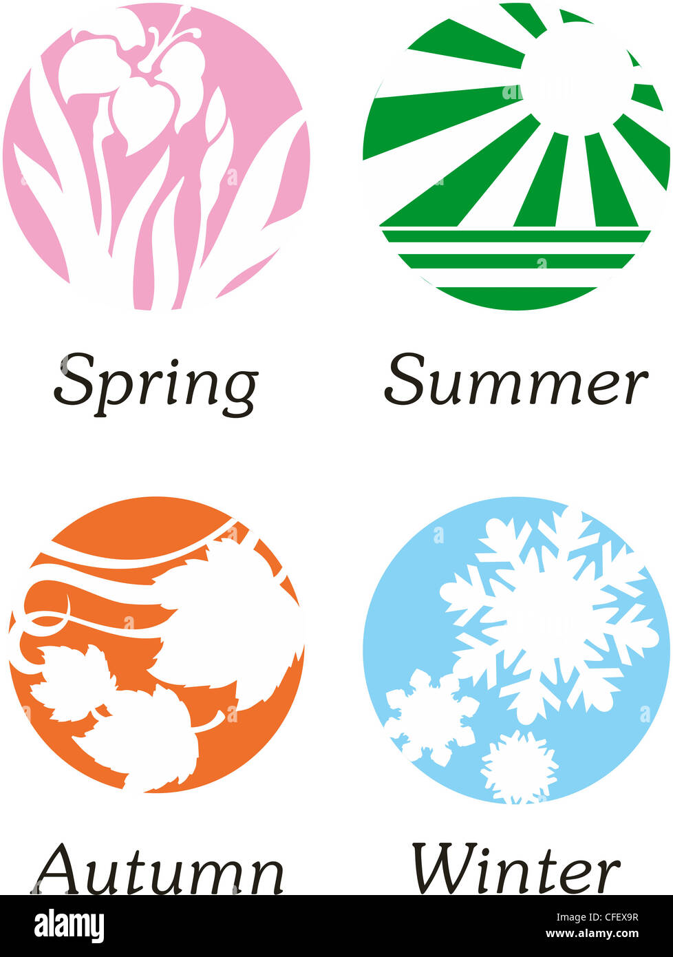 Abstract vector illustrations of seasons Stock Photo - Alamy