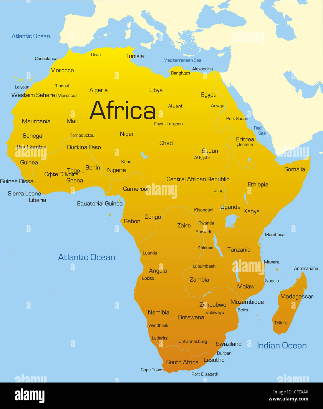 Map africa europe hi-res stock photography and images - Alamy