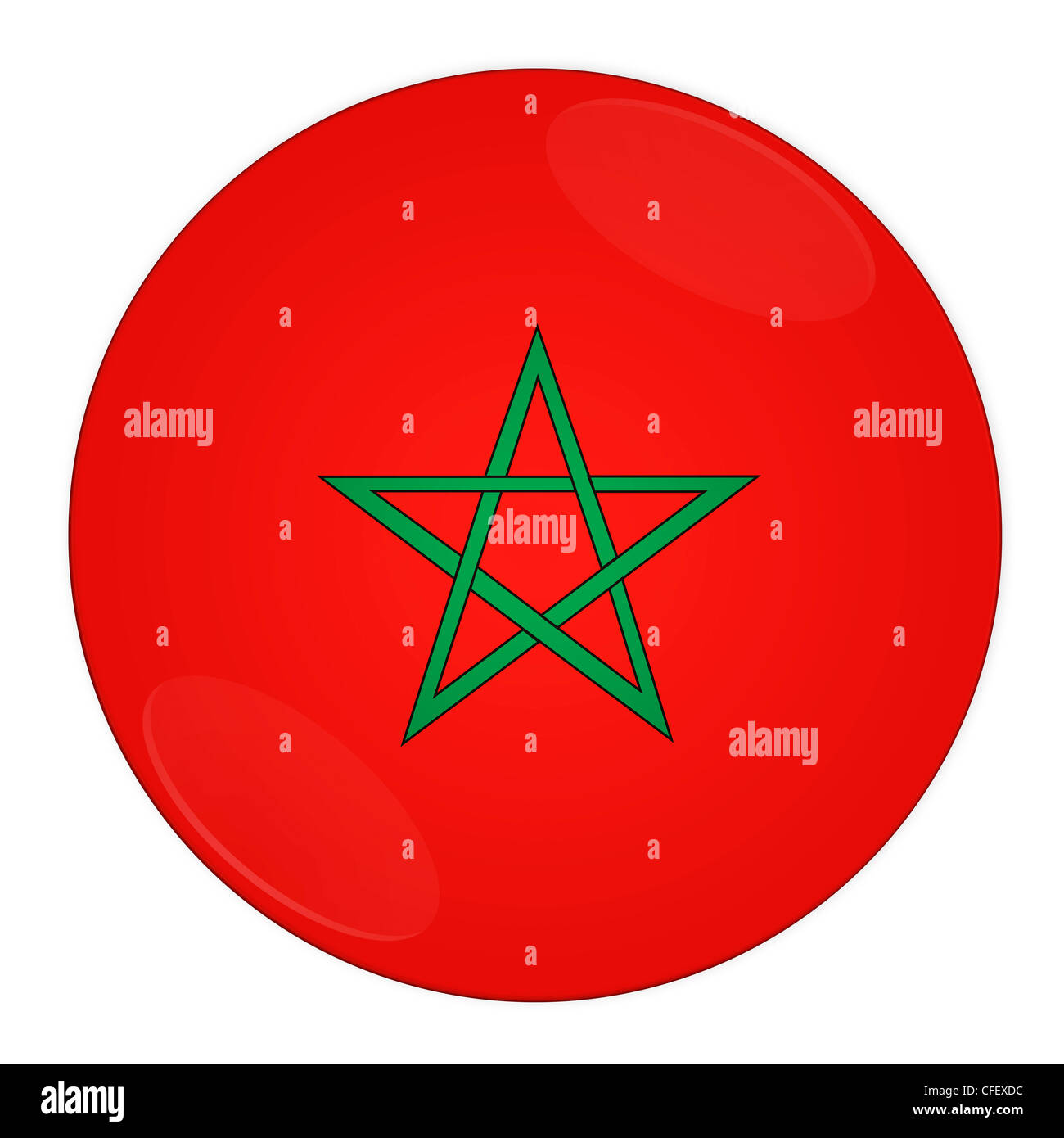 Abstract illustration: button with flag from Morocco country Stock ...